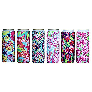 Baxendale Tall Can Sleeve for Slim Can and Tall Beer Cans - Set of 6 12oz Skinny Sleeve Insulated Cooler Sleeves to Keep Drinks Cold - Compatible with Truly, Michelob Ultra, Seltzers, Redbull and More