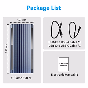 Emulator Console 2T Game SSD, Retro Game Console Built-in 38633 Video Games, Dual Game System, 80+ Emulators & 82 AAA PC Games Plug and Play for PC/Handheld with Win 8.1/10/11, USB A/C Cable, 10Gb/s