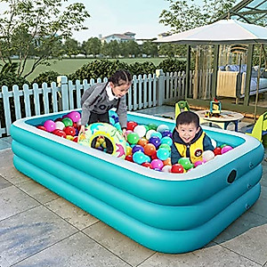 Inflatable Swimming Pool, Blow Up Pool, Family Kiddie Pools, Full-Sized Paddling Pool for Toddlers, Kids, Adults, Outdoor, Garden, Backyard (Size : 150x105x55cm)