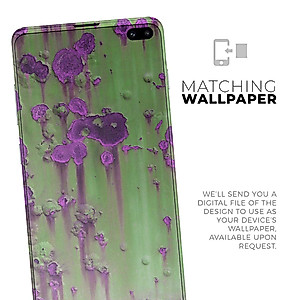 DesignSkinz Green Metal with Purple Rust Protective Vinyl Decal Wrap Skin Cover Compatible with The Samsung Galaxy S20 (Screen Trim & Back Glass Skin)