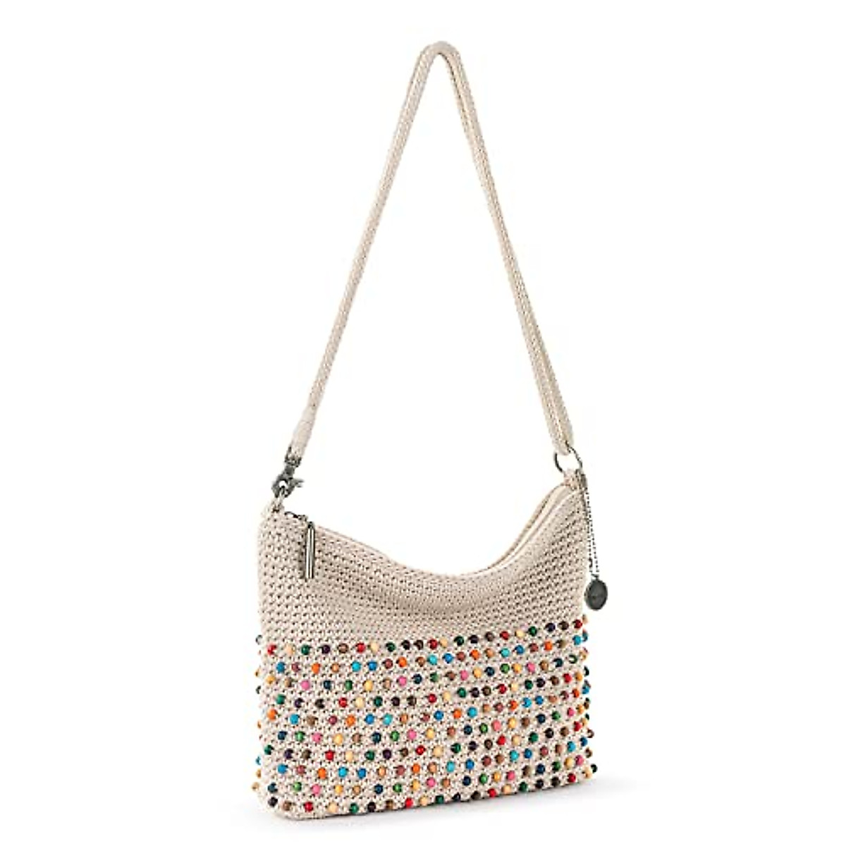The Sak Lumi Hand-Crochet 3-in-1 Crossbody, Ecru Multi Beads
