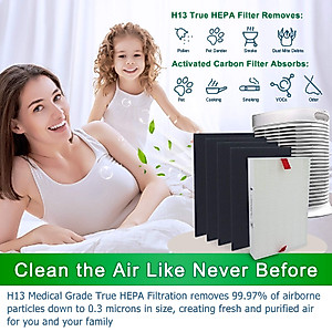 Flintar HPA100 H13 True HEPA Replacement Filter A/R Combo Pack, Compatible with Honeywell Air Purifier HPA100, HPA094, HPA3100, HPA5100 Series, True HEPA Filter R + 4 Pre-Cut Carbon Pre-Filter A