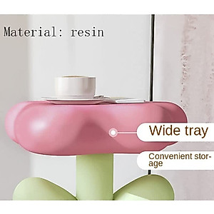 BAUBUY Creative Tulip Coffee Table Flower Shape Decorative Small Side Table 60 * 41cm Resin Sofa End Table for Living Room Balcony Bedroom Furniture