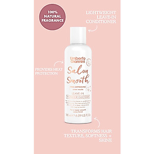Umberto Giannini Salon Smooth Wonder Glosser - Lightweight Leave In Conditioner Hair Treatment with Heat Protection - Creates Shine & Reduces Frizz for Straight, Curly and Wavy Hair 6.09 fl OZ