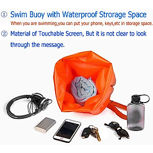 T6 20L Swim Buoy Waterproof Dry Bag Swim Safety Float Keep Gear Dry for Boating Kayaking Fishing Rafting Swimming Training and Camping