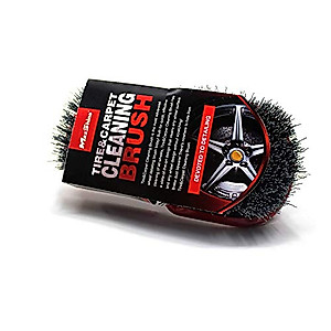 Maxshine Tire & Carpet Curved Brush, Stiff Bristle Wheel Cleaning Brush for Car Detailing(Length: 190mm)