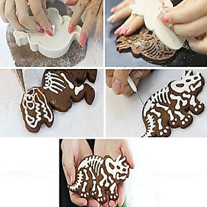Dinosaur Cookie Cutters for Kids By Garloy,3 Sets Dino Cookie Cutters With T-Rex Stegosaurus Triceratops Skeleton Fossil