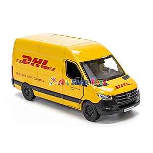 KiNSFUN DHL Mercedes-Benz Sprinter 1:46 Scale 5inch Die Cast Metal Model Toy Cargo Van