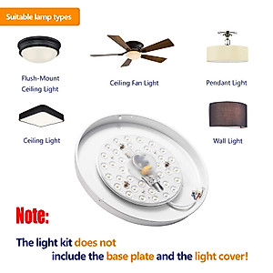 Siomen 6" 20W 2100LM 6000K AC85~265V Max 277V,LED Light Engine Retrofit Kit for Ceiling Fan Light,LED Light Board Panel for Ceiling Flush Light Circle Fluorescent Bulb Replacement