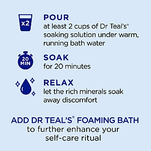 Dr Teal's Epsom Salt Soaking Solution, Soften & Nourish with Milk and Honey, 48 Oz (Packaging May Vary)