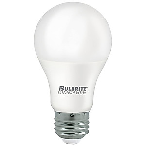 Bulbrite Pack of 12 Item 774235 A19 LED Bulb, 9W, 60W Equiv., Dimmable, 3000K, E26 Base, 120V Soft White Light, A-Type Bulb