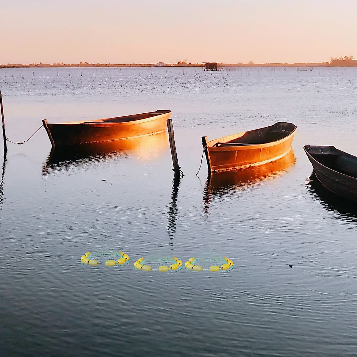 Happyyami Folded Fishing net Bait: Crawling Crab Baby Toy Fish Basket Collapsible Portable Fish cage for Crayfish Crab Fishing Accessories Double Boiler Tool Fishing Boat