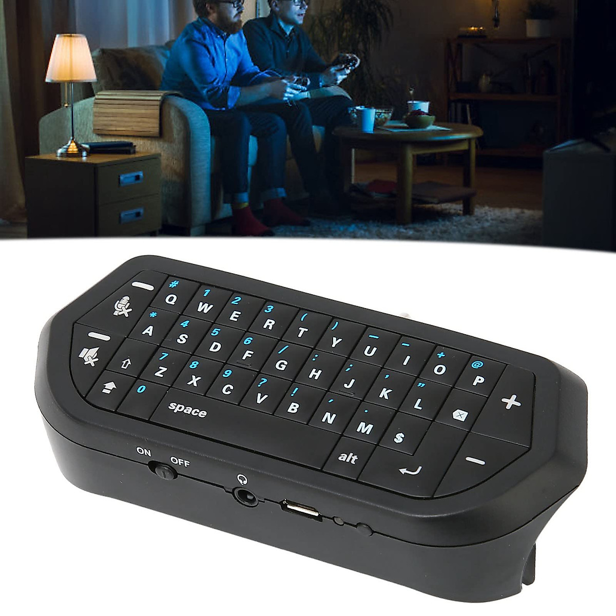 GOWENIC Mini Keyboard for PS4, Ultra Compact Game Message Chatpad, Bluetooth Game Keypad for PS4 Controller