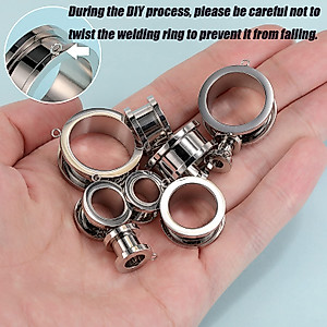 ZS 230 Pieces DIY Ear Tunnels Accessories Dangle Gauges Body Piercing Jewelry, Stainless Steel 4g - 7/8 inch Dangle Ear Gauges for Women/Men (Gauge=00g(10mm))
