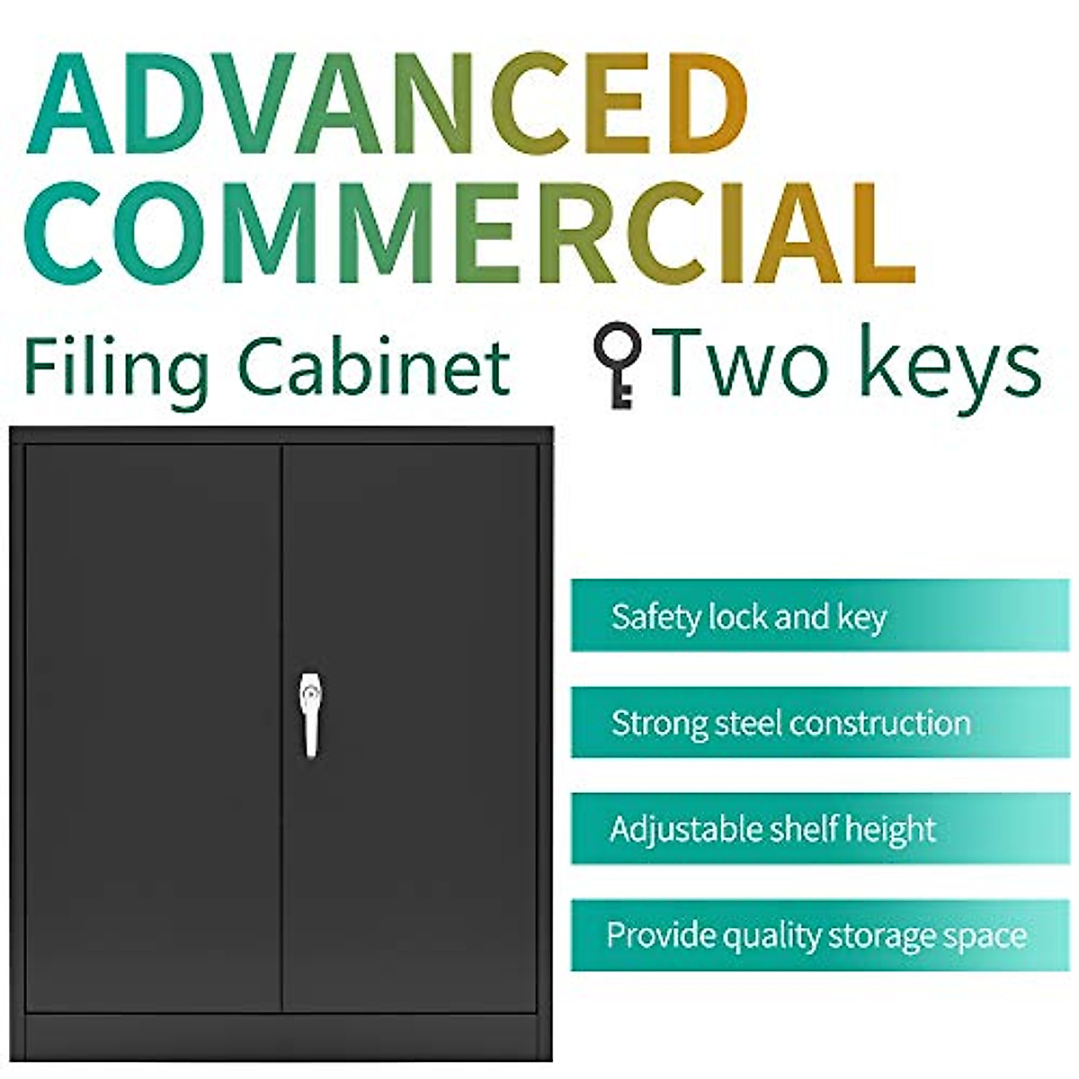 No Brands GangMei Storage Cabinet with 2 Adjustable Shelves and Lockable Doors,Industrial and Office Usage.Machine Cabinet. Metal Storage Cabinet,Assembly Required