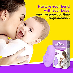 Easy@Home Lactation Massager for Breastfeeding: 2-in-1 Nursing Baby Pump Mom Breast Support | Warming Sore Tenderness Relief Nipple Massage | Postpartum Essential | Improves Breastmilk Flow EHL038