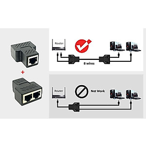 ChenYang RJ45 Splitter Adapter Cat6 RJ45 8P8C Socket 1 to 2 Ethernet Network LAN Ethernet Splitter Connector Adapter