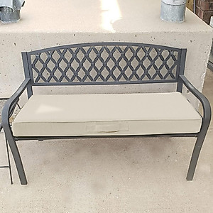 Faible Poisson Outdoor Bench Cushion and Replacement Cover, 60 x 18 Inch Waterproof Porch Swing Cushions with Handle and Anti-Slip Straps for Garden Patio Furniture