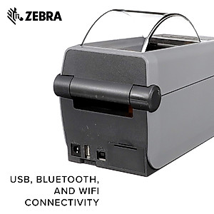 Zebra - ZD410 Direct Thermal Desktop Printer for labels, Receipts, Barcodes, Tags, and Wrist Bands - Print Width of 2 in - USB, Bluetooth, and Wifi Connectivity - ZD41022-D01W01EZ (Renewed)