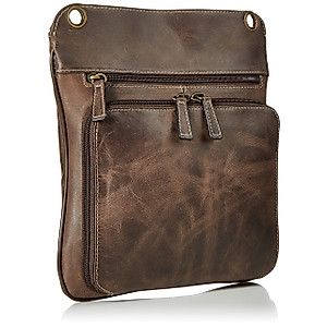 Gun Toten Mamas GTM CZY/01 Concealed Carry BR Distressed Vintage Buffalo Leather Flat SAC Bag, Brown