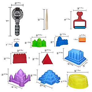 CoolSand Advanced Building Sand Molds and Tools Kit - Works with All Other Play Sand Brands - 37 Pieces Includes: Castle, Bricks and Walls Molds, and Tools - Sand Not Included