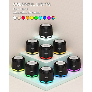 White Noise Machine, 24 Relaxing Nature Sounds, 10-Color Baby Night Light, V5.1 Wireless Speaker, Built-in Rechargeable Battery Sound Machine Sleep Therapy for Baby Adult Kids Sleeping Nursery Home