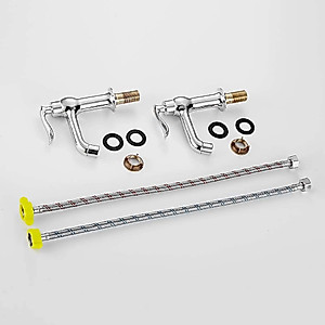 Bathtub Basin Pillar Taps Pair Plating Single Cold and Hot