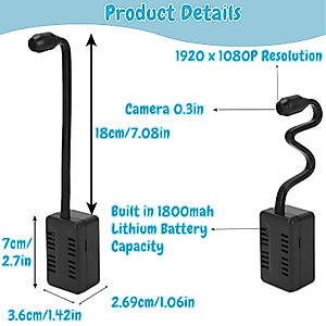 Mini WiFi Camera, 1080p X7 Remote Secret Spy Camera with Small Adjustable Snake Lens, Portable Night Vision Hidden Camera,Record Video, Motion Detection, for Indoor Outdoor