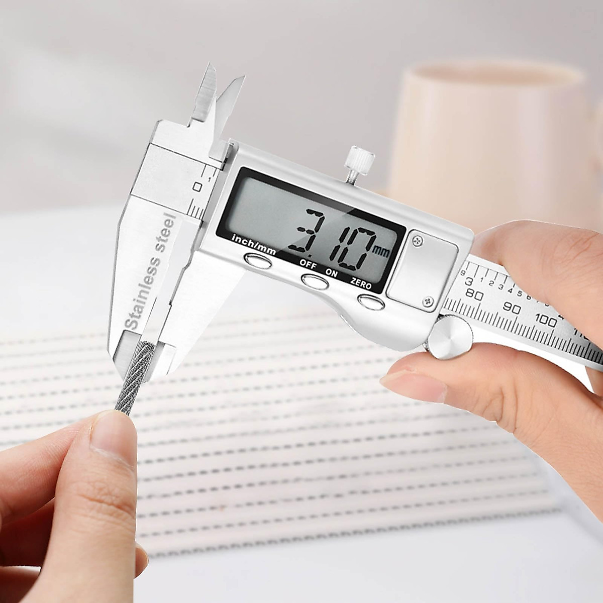 Vousile 98ft Clotheslines, Turnbuckle Wire Tensioner Kit with 3mm 30m Stainless Steel Wire Rope for Camping Travel, Strings Hanging, Shade Sails, Drying Clothesline