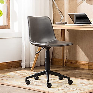 Roundhill Furniture Cesena Faux Leather 360 Swivel Air Lift Office Chair, Gray