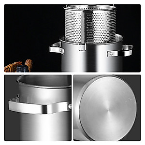 AIZYR Deep Frying Pot with Lid Stainless Steel High Soup Pot/Deep Fryer, Cooking Tools for Frying Chicken Spaghetti stewing Soup and French Fries