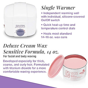 Satin Smooth Professional Single Deluxe Cream Wax Warmer Kit For Unwanted Facial And Body Hair Removal