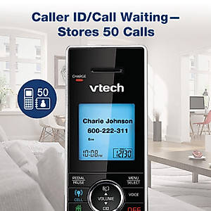VTech Connect to Cell DS6771-3 DECT 6.0 Cordless Phone - Black, Silver, 6.9" x 4" x 6.6"