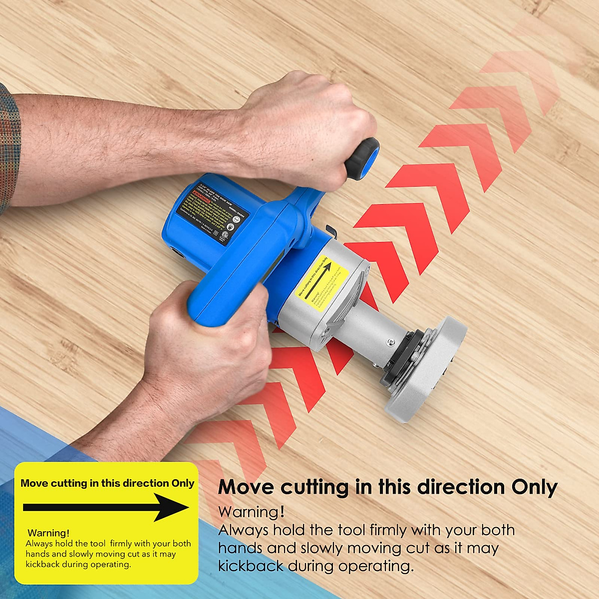 igooo Toe Kick Saw EKS85, Three 3-3/8 in. Blades, 2 Alloy Blade for Woods, 1 Diomend Blade for Tiles and Stones, Flush Cutting Saw, Special Circular Saw for Removing Subfloor or Tiles, Masonry Saw