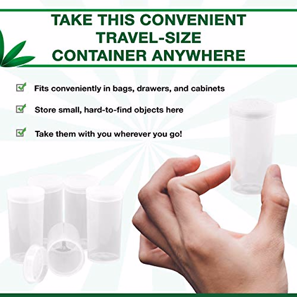 Emerald Mountain Supplier Pop Top Dram Containers | Durable Airtight Multipurpose Storage | Herb and Pill Organizer - 13 Dram (White, 320 Count (Pack of 1))