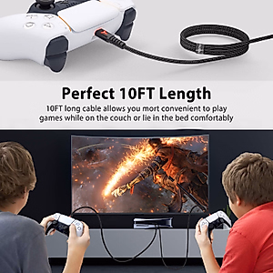 4x1400mAh Rechargeable Battery Pack with Charging Station & USB C Cable, 2 Pack 10FT Xbox Series X S Controller Charger Charging Cable for Xbox Series X S