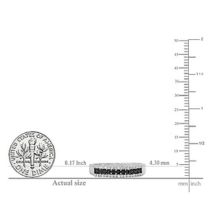 Dazzlingrock Collection 0.25 Carat (Cttw) Sterling Silver Black & White Diamond Women Anniversary Stackable Ring, Size 8