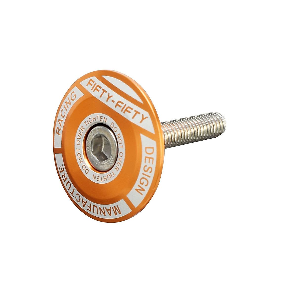 FIFTY-FIFTY Bike Headset Top Cap with Bolts, 1-1/8 Stem Top Cap with Bolt for MTB, Road Bike (Orange)