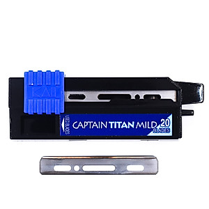 Kai Captain Titan Blades, Compatible with Kai Kasho and Feather Artist Club Razors - A Favorite of Professional Barbers, Silver (Pack of 20)