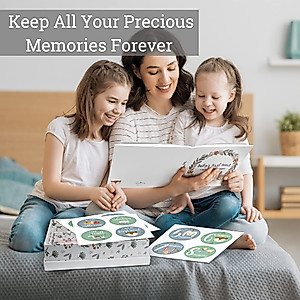 ZICOTO Keepsake Baby Memory Book - 100-Page Scrapbook with 5 Small Boxes for Precious Memories and Milestones from Pre-Birth to 1st Birthday
