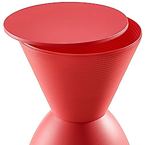 Modway Haste Contemporary Modern Hourglass Accent Stool in Red