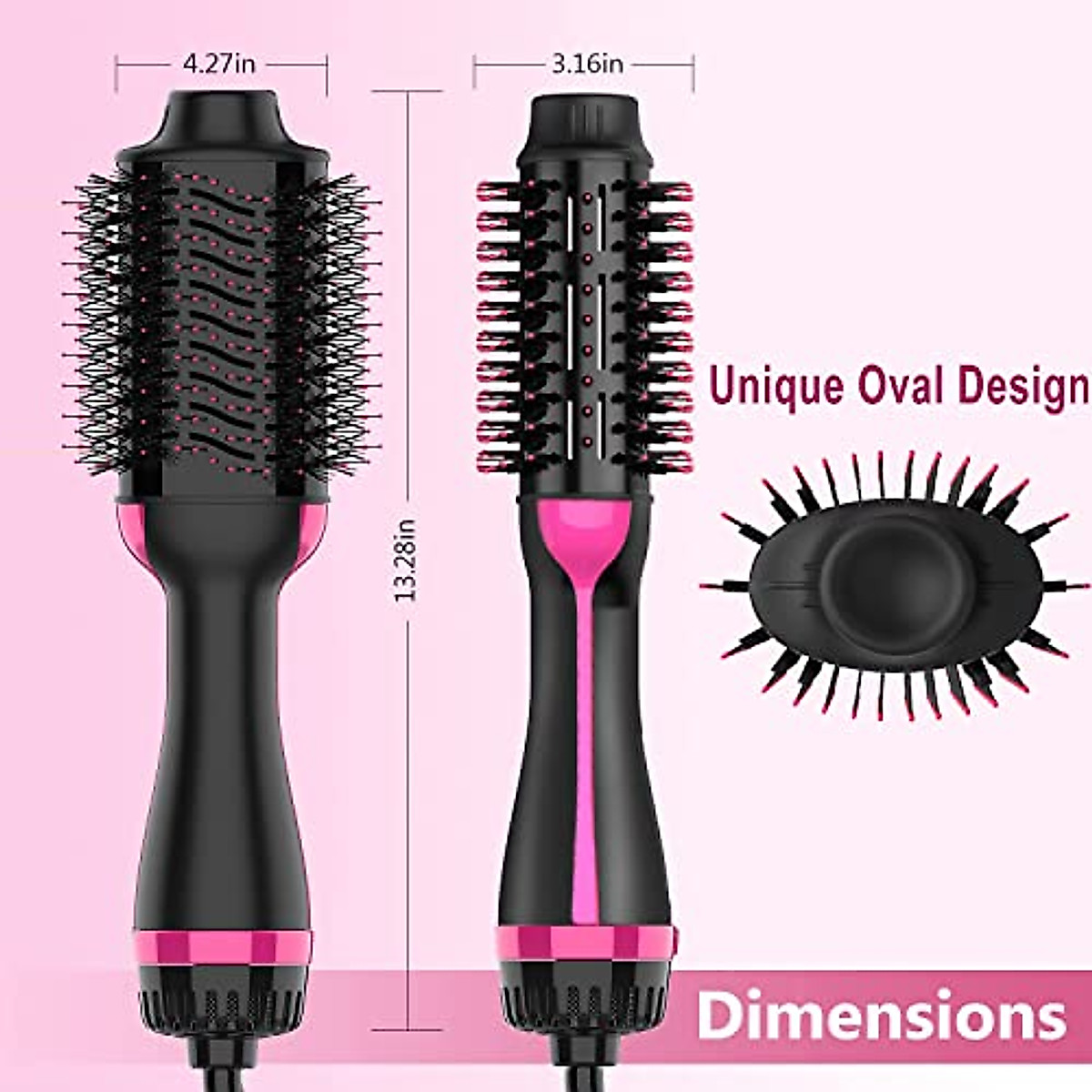 Hair Dryer Brush Blow Dryer Brush in One, 4 in 1 One Step Hair Dryer and Styler Volumizer Professional Hot Air Brush with Negative Ion Anti-frizz Blowout for Drying, Straightening, Curling, Salon