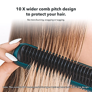 Hair Straightener Brush, Zao's Selection Ceramic Electric Straightening Comb for All Hair Types and Wigs, Less Damage & Easier-to-Use Hot Tool Than Flat Irons