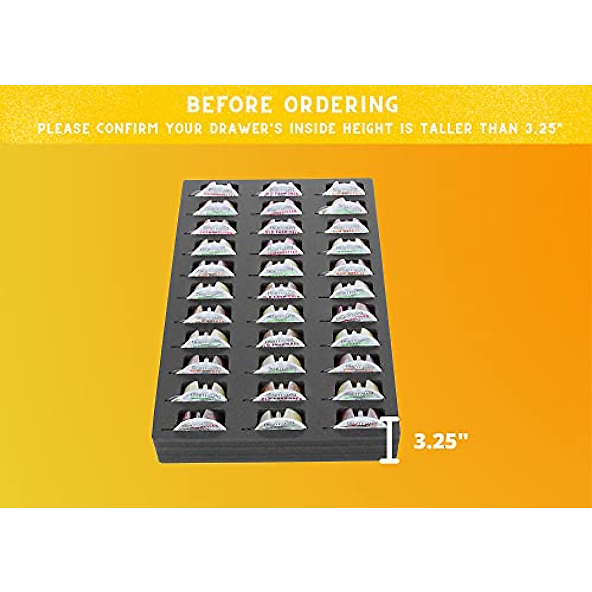 Polar Whale 2 Cocktail Capsule Drawer Organizers Tray Insert Compatible with Bartesian for Kitchen Home Bar Party Waterproof Washable Black Foam 33 Compartment 12.1 x 19.9 Inches