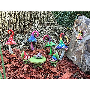 GlitZGlam Magical Miniature Mushroom Collection - 4 Fairy Garden Beautiful Miniature Mushrooms Included. A Gnome- Fairy Garden Accessory