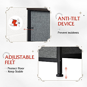 WLIVE Tall Dresser for Bedroom with 12 Drawers, Dressers & Chests of Drawers, Fabric Dresser for Bedroom, Closet, Fabric Storage Dresser with Storage Drawers, Steel Frame, Wood Top, Dark Grey