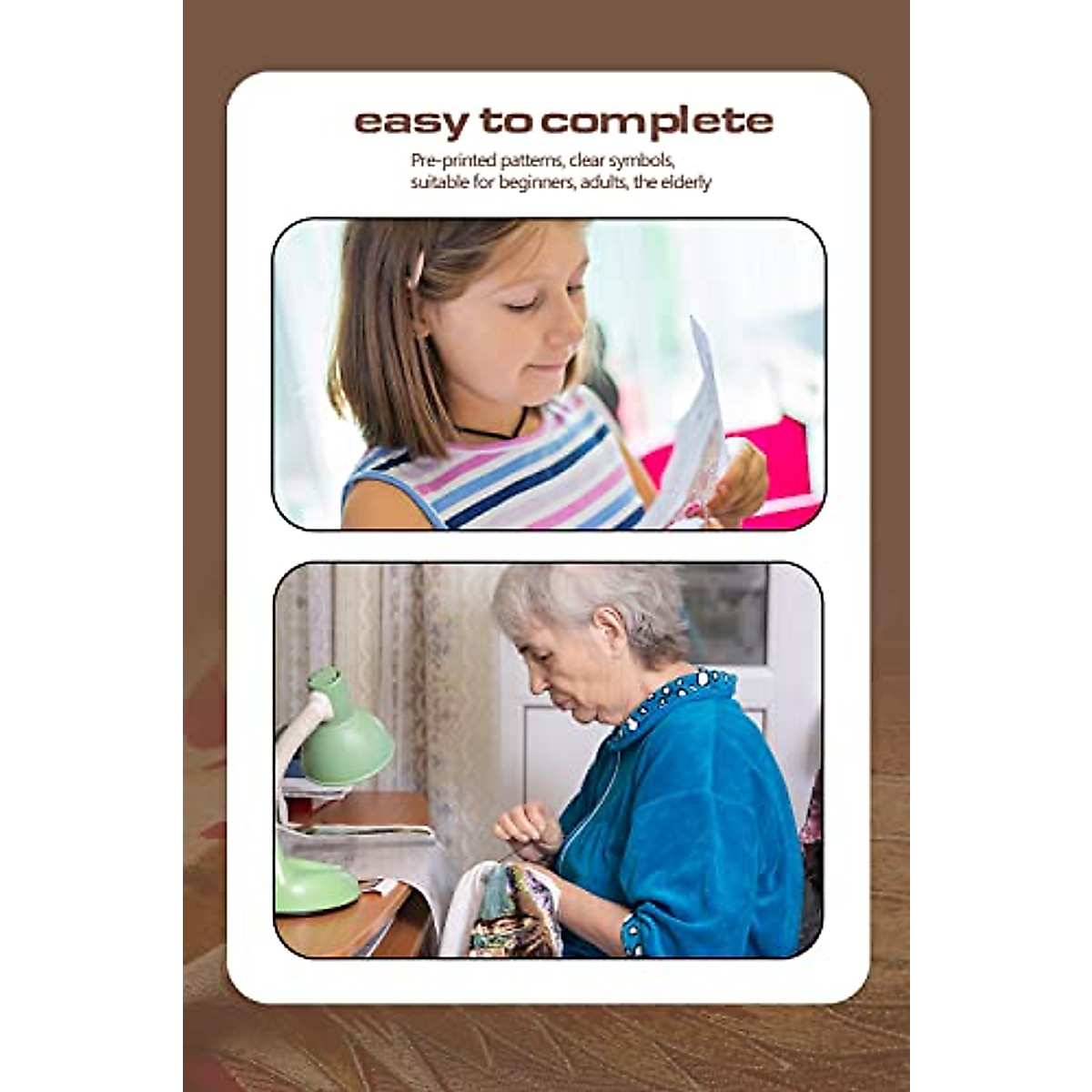 Bunny and Flowers Stamped Cross Stitch Kits Adults Beginners Pre-Printed Pattern 11CT DIY Embroidery Easy Needlepoint Kits Personalized Gifts for Home Decor 16x20inch