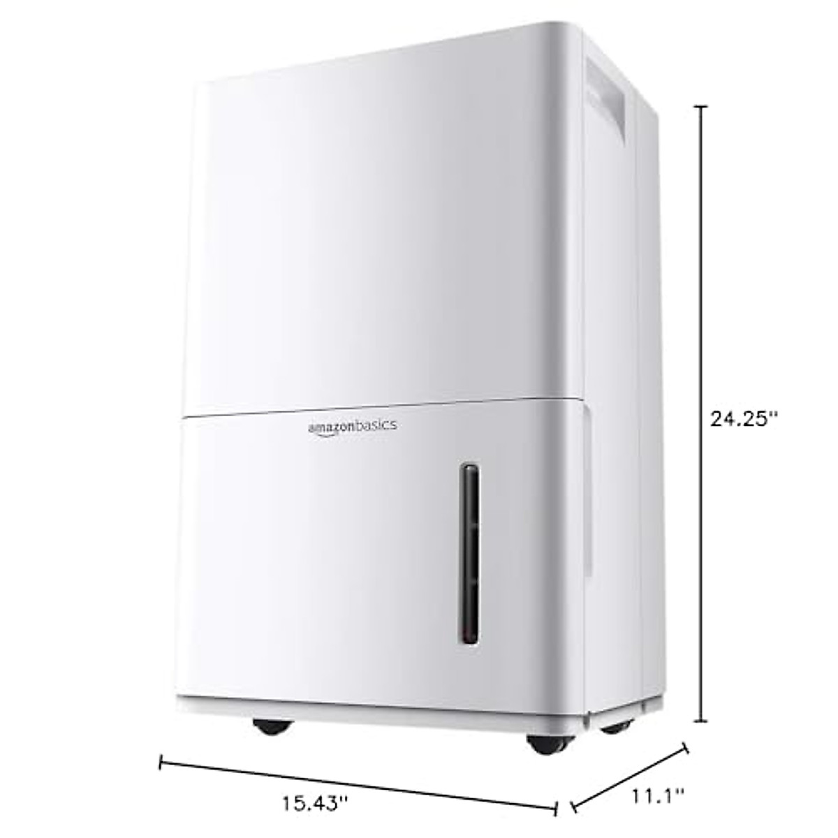 Amazon Basics Large Dehumidifier for Basements, Bathroom, up to 4000 SFT, 50 Pint, Energy Star Certified, Timer, Auto-Defrost, Overflow Protection, White