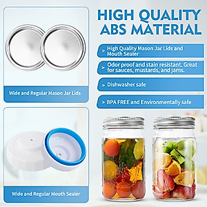 Aspen Essentials Mason Jar Vacuum Sealer Kit | with Attachment Accessory Hose Compatible FoodSaver Glass Jars Wide Regular Mouth Lids Manual Pump and Lid Opener, white