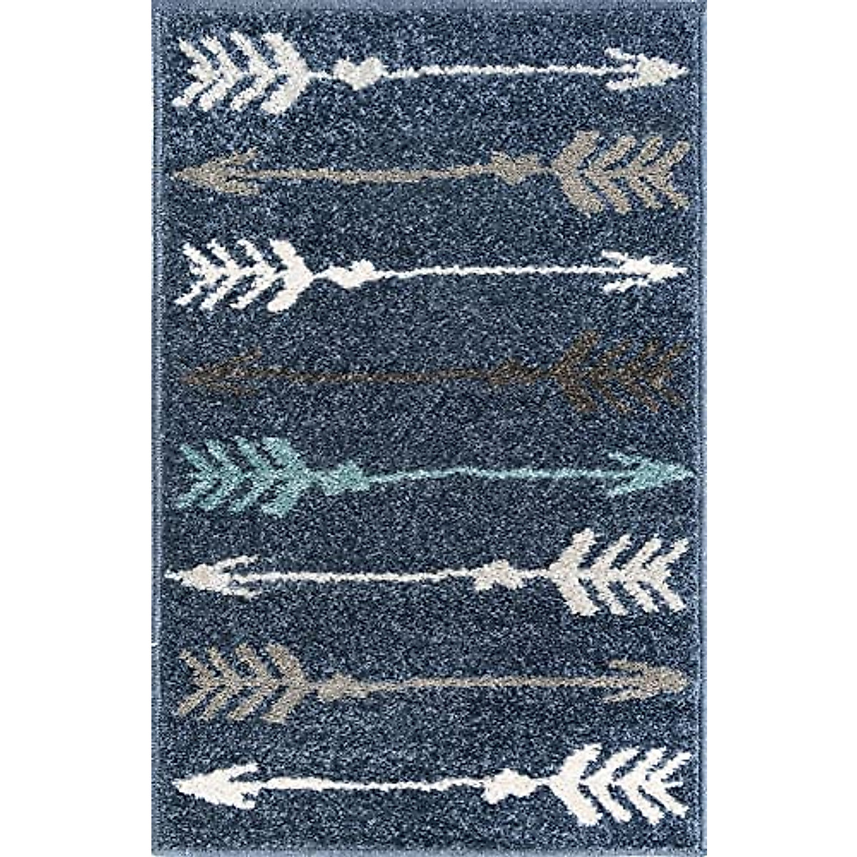 Unique Loom Autumn Collection Area Rug - Arrow (2' x 3' 1" Rectangle, Navy Blue/ Gray)
